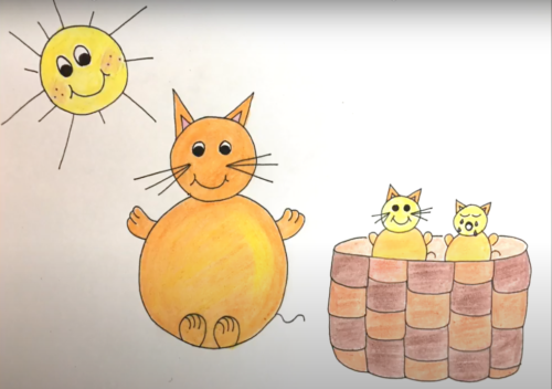 Learn to draw a Cat with letter O - KidzeZone