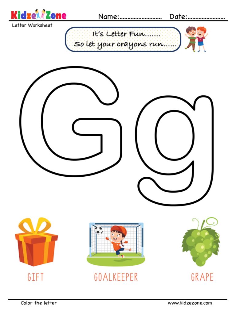 Letter G coloring worksheet - KidzeZone